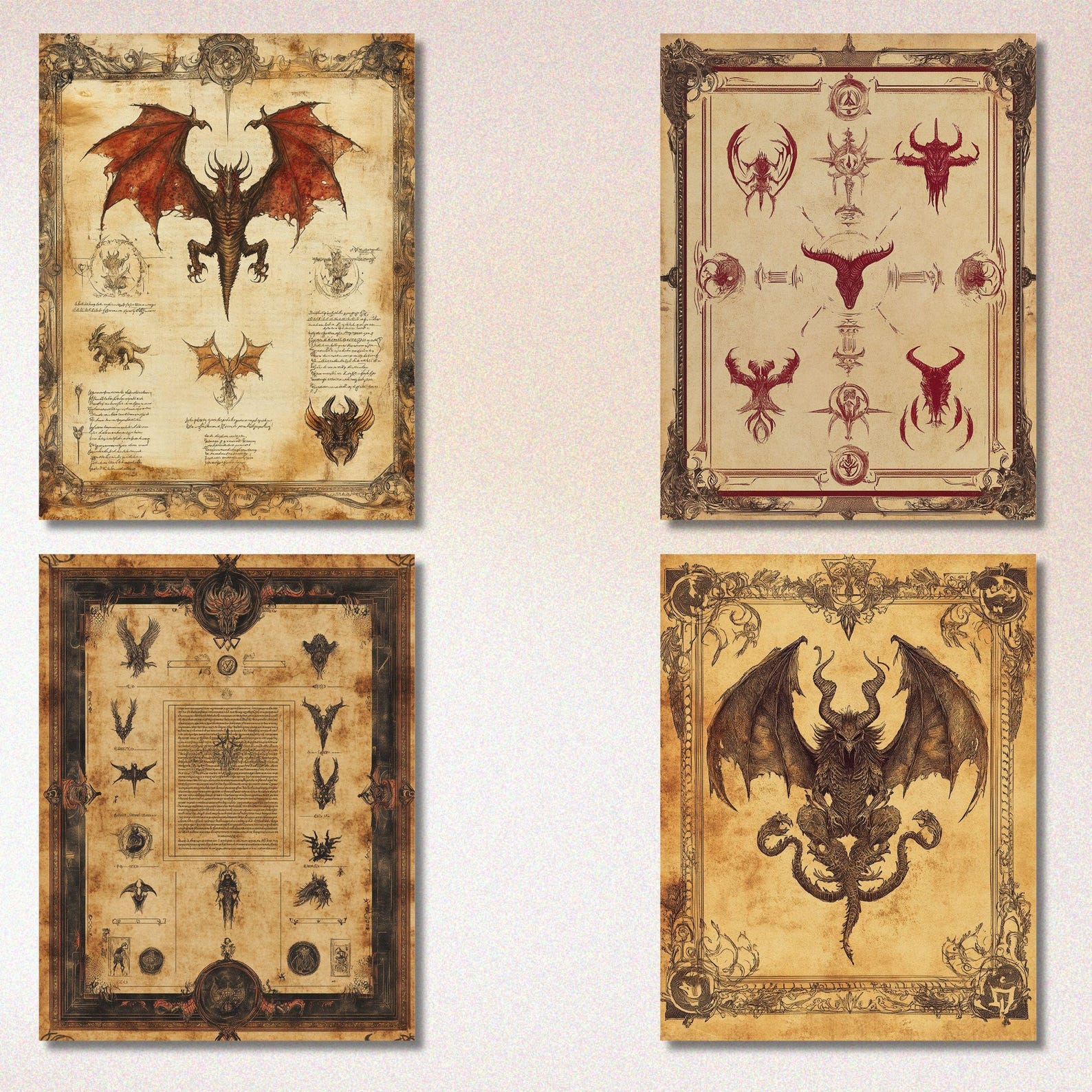 Codex Bestiary Journal Pages, Monster Scrapbook Sheets, BOS Grimoire ...