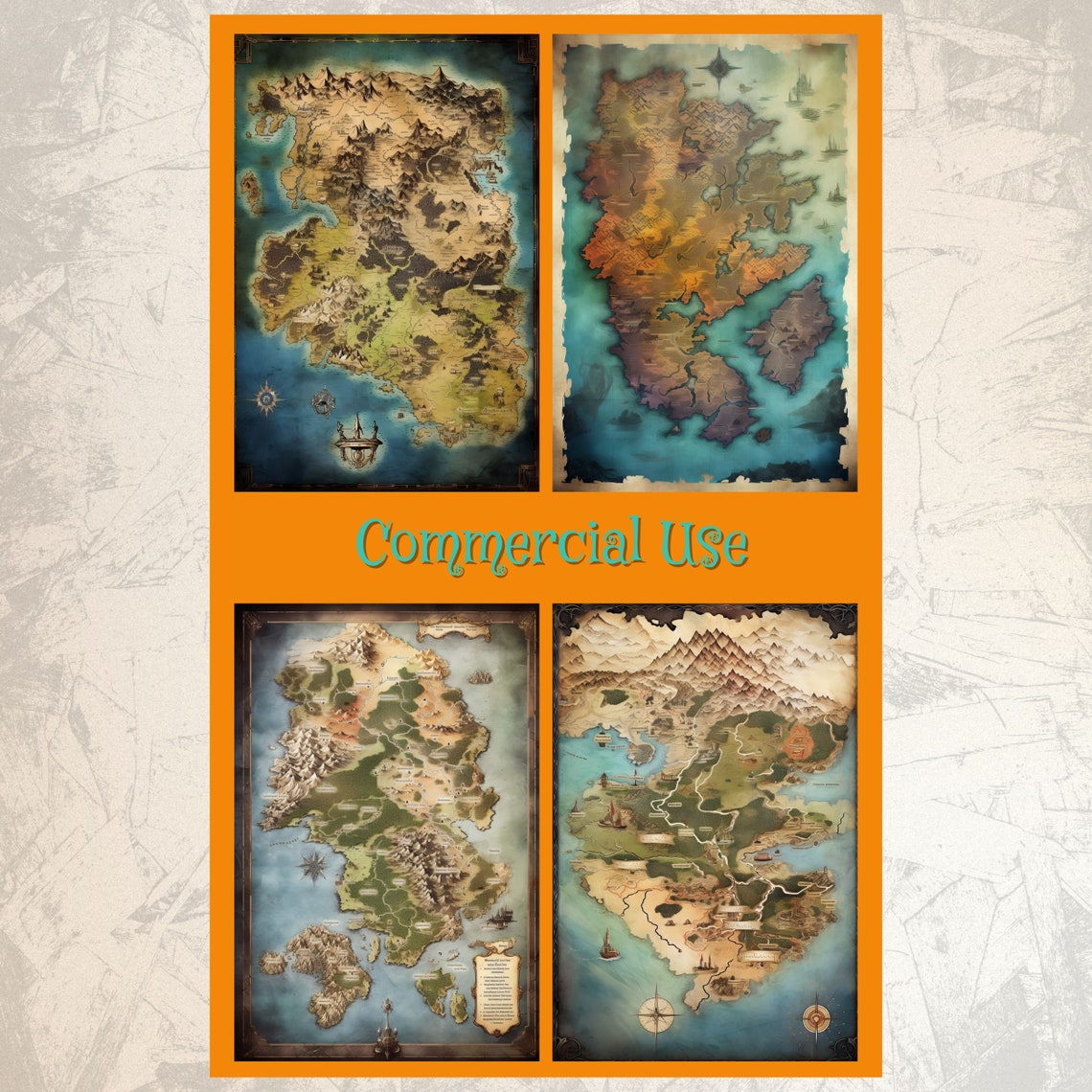 Fantasy Map Scrapbook Pages, Fairy Kingdom Junk Journal Kit, Dnd Gaming ...