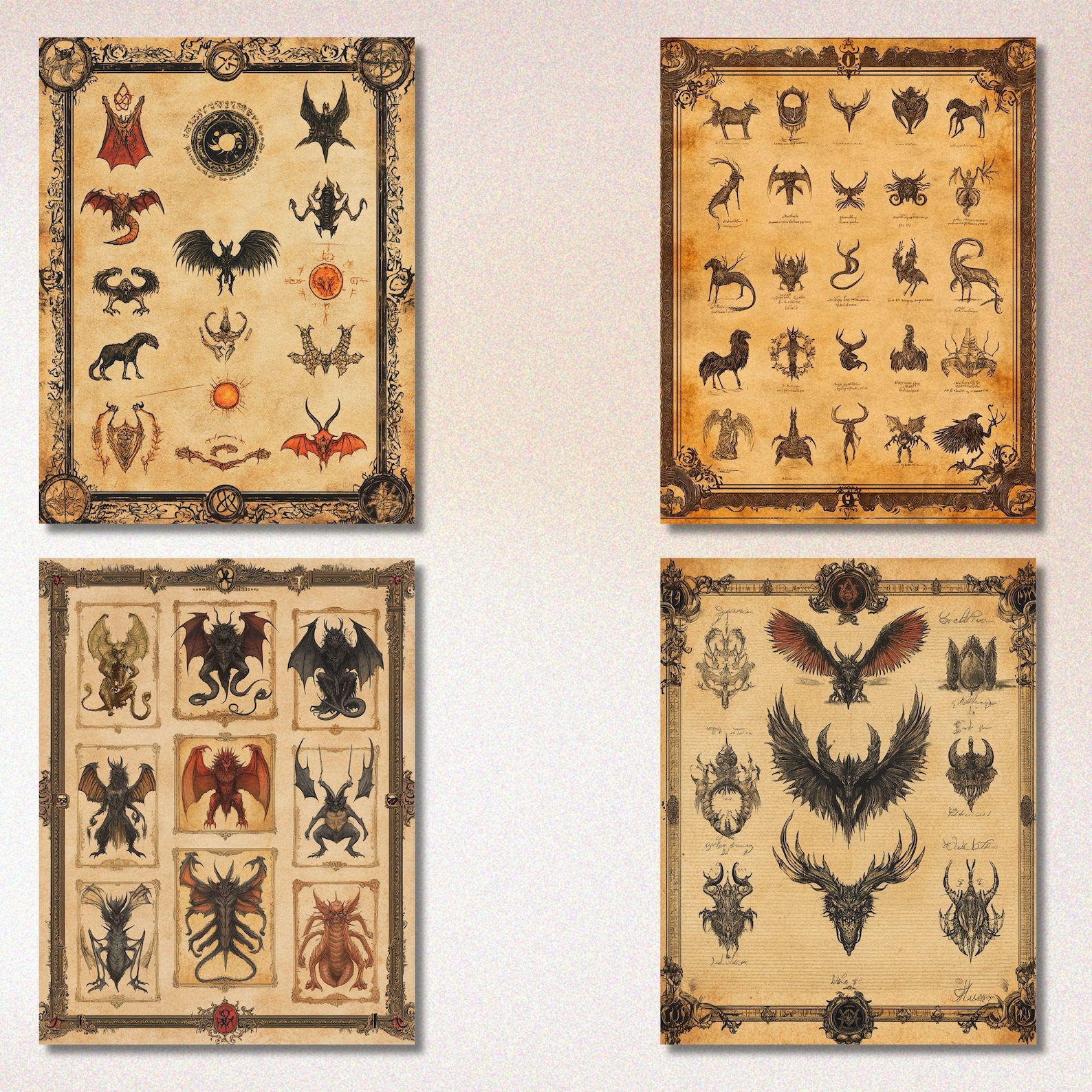 Codex Bestiary Journal Pages, Monster Scrapbook Sheets, BOS Grimoire ...