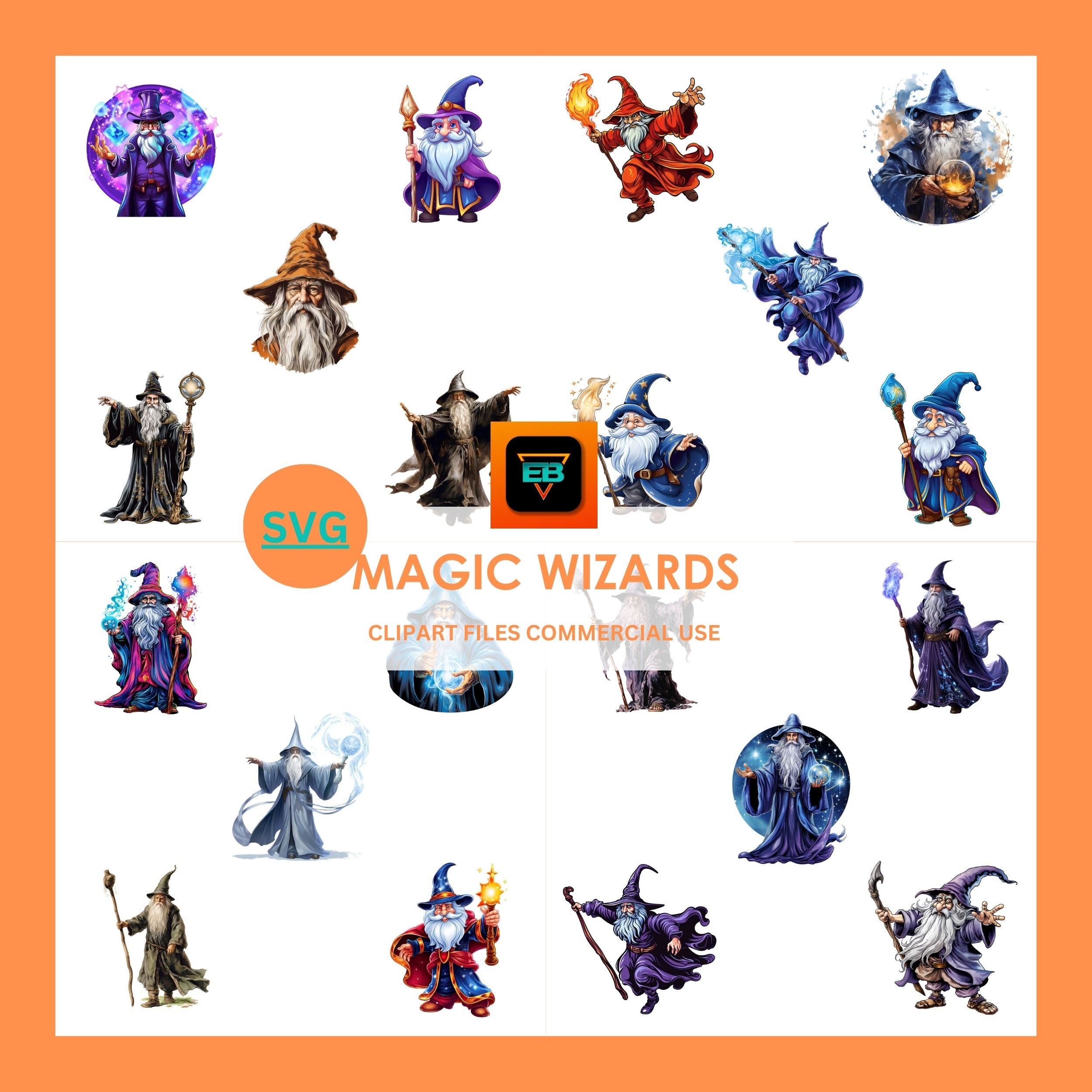 Magic Wizard SVG Magical SVG Wizard Clipart Mystical SVG - Etsy