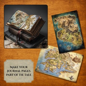 Fantasy Map Scrapbook Pages, Fairy Kingdom Junk Journal Kit, Dnd Gaming ...