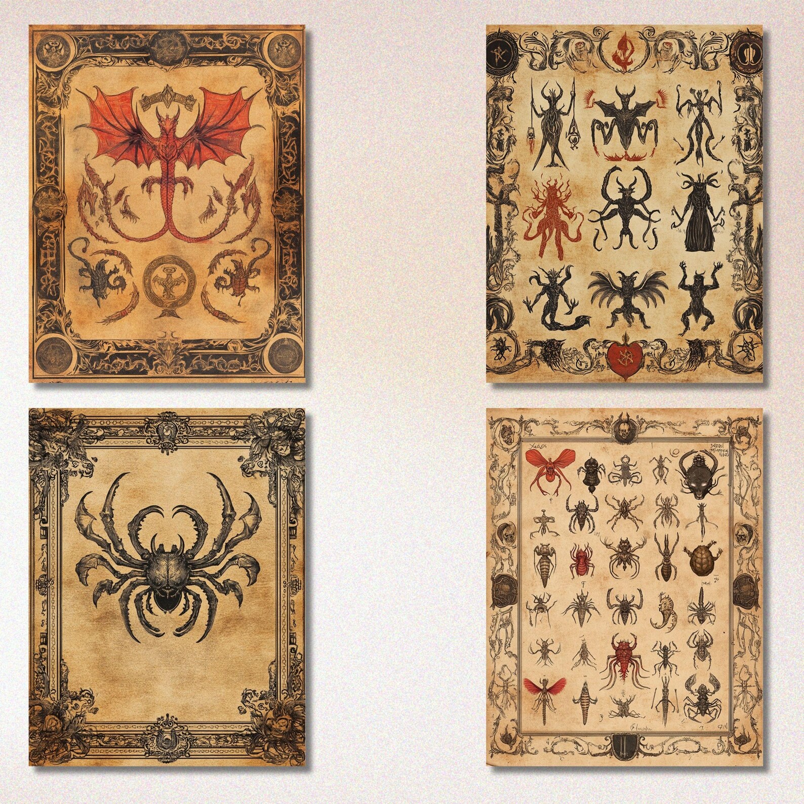 Codex Bestiary Journal Pages, Monster Scrapbook Sheets, BOS Grimoire ...