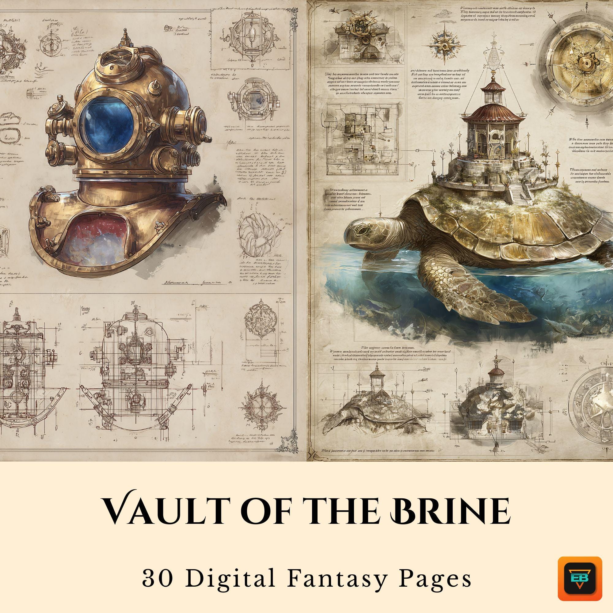 Fantasy Ocean Pages, Magical Sea Printables, Arcane Junk Journal Pages ...