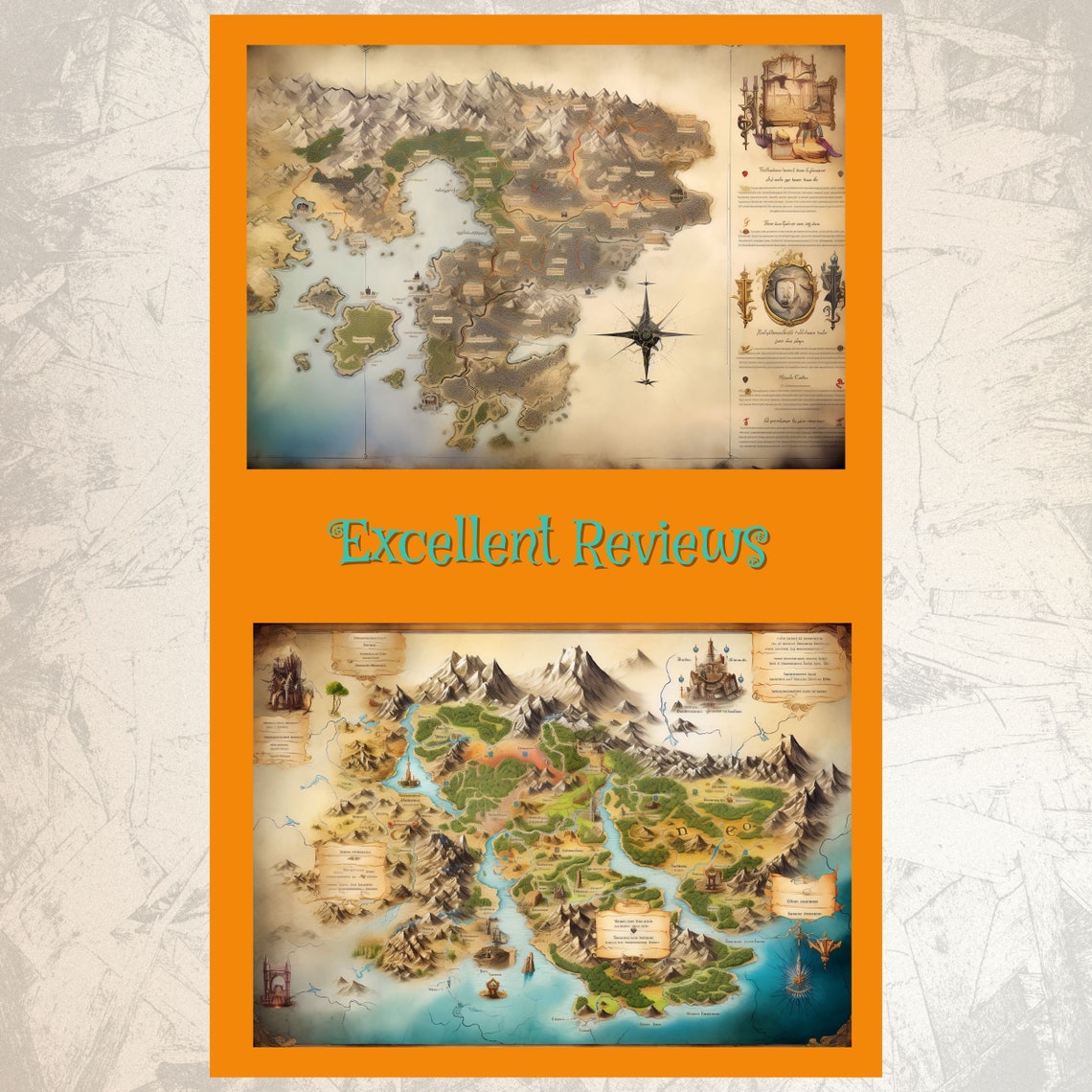 Fantasy Map Scrapbook Pages, Fairy Kingdom Junk Journal Kit, Dnd Gaming ...