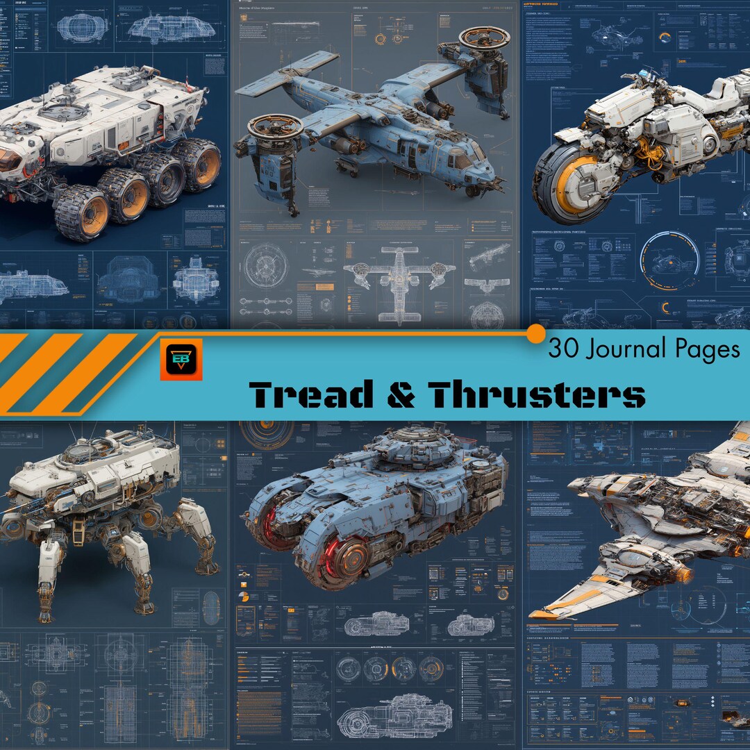 Sci-fi Vehicles Blueprints, TTRPG Handout, Cosplay Prop, Science ...