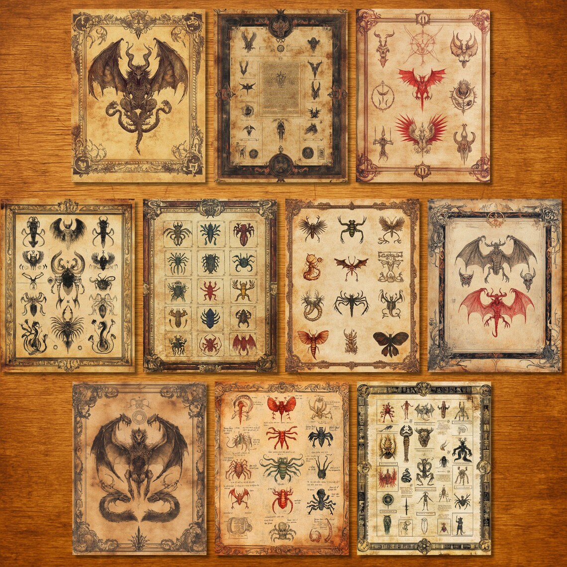 Codex Bestiary Journal Pages, Monster Scrapbook Sheets, BOS Grimoire ...