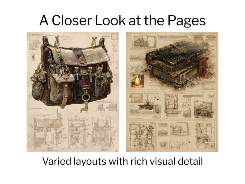 Monster Hunter Blueprints, Fantasy Field Kit Ephemera, Printable Dnd ...