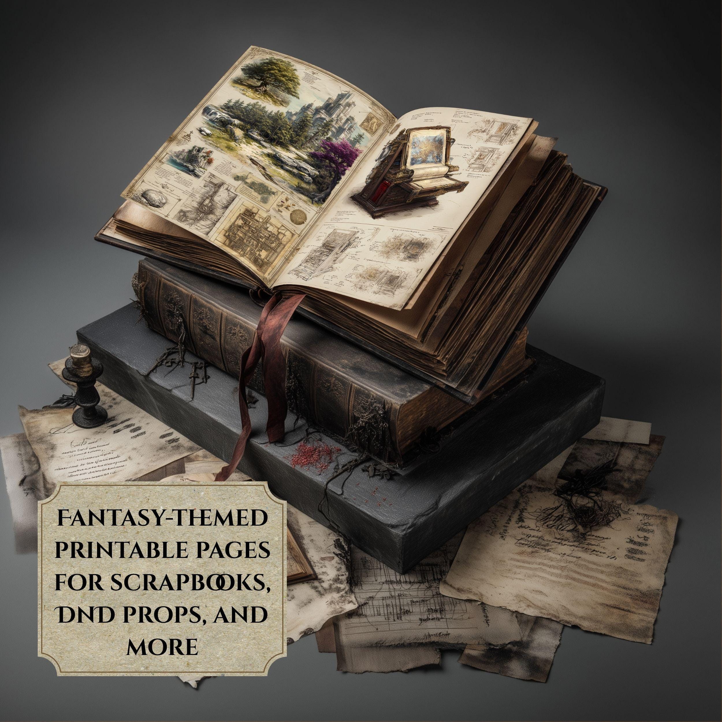 Fantasy Map Pages, Junk Journal Kit, Arcane Scrapbook Paper, Magical ...