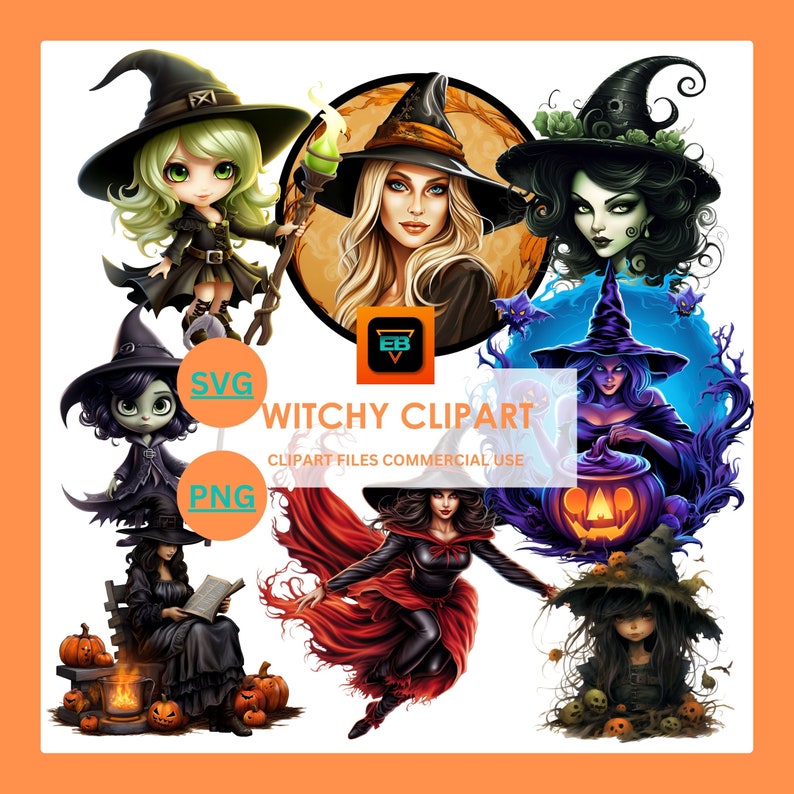 Witchy SVG, Witch Clipart, Halloween Clipart, Wicked Witch, Book of ...