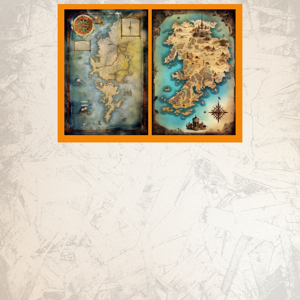 Fantasy Map Scrapbook Pages, Fairy Kingdom Junk Journal Kit, Dnd Gaming ...