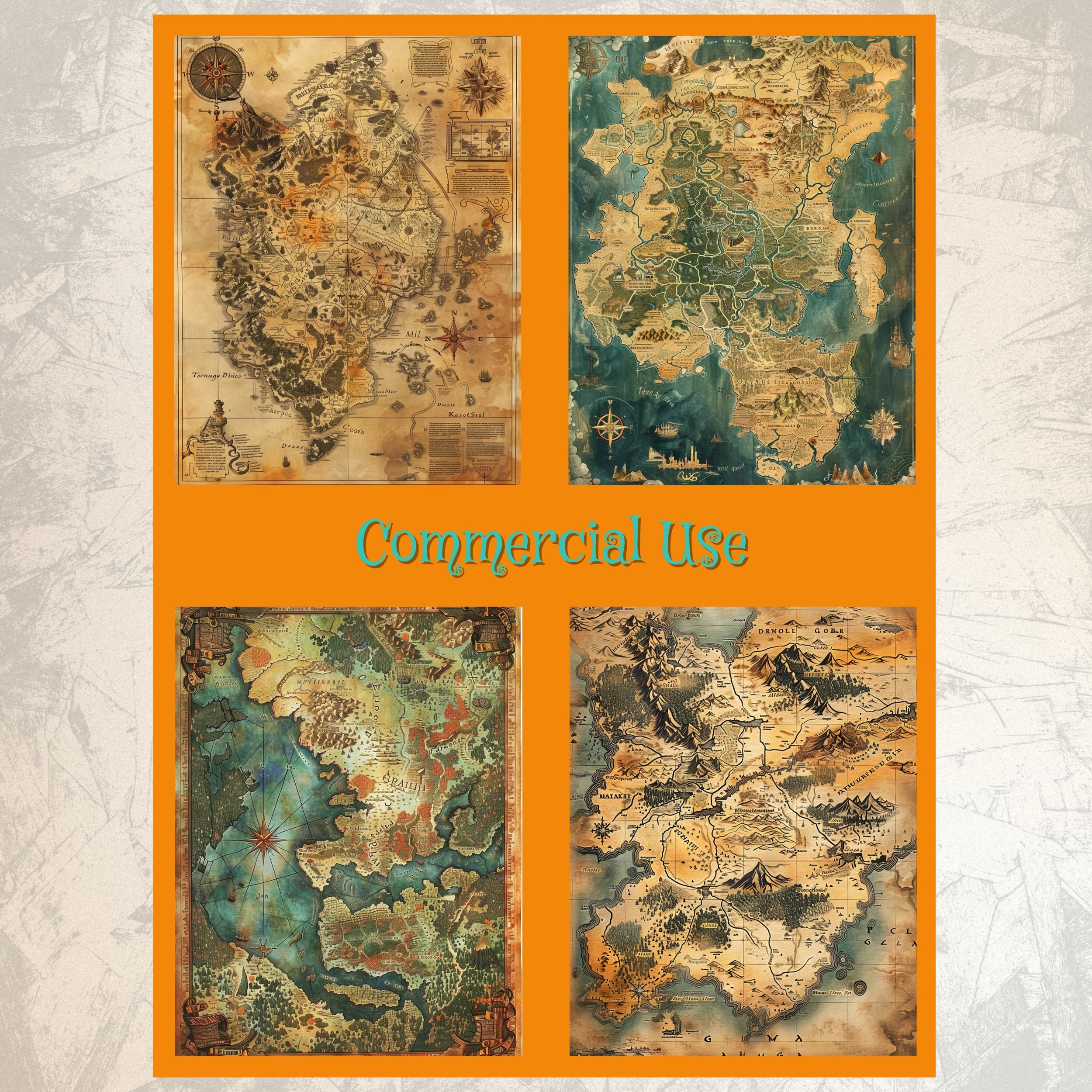 Fantasy Map Bundle 2 Scrapbook Pages, Fairy Kingdom Junk Journal Kit ...