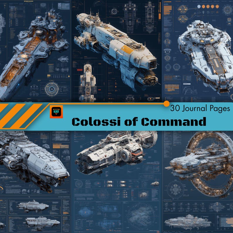 Sci-fi Spaceship Blueprints, TTRPG Handout, Cosplay Prop, Science ...
