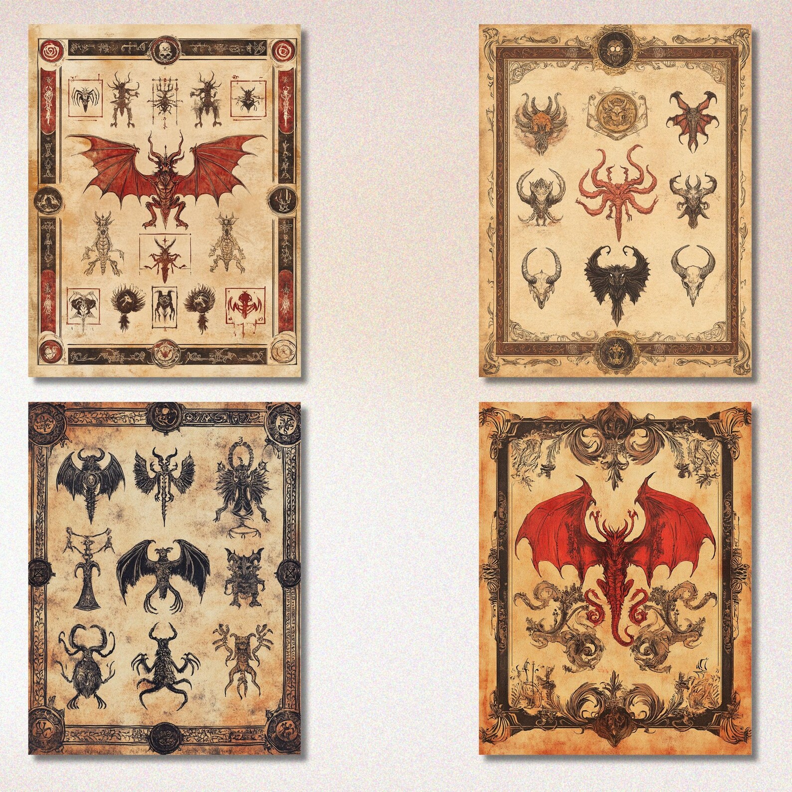 Codex Bestiary Journal Pages, Monster Scrapbook Sheets, BOS Grimoire ...