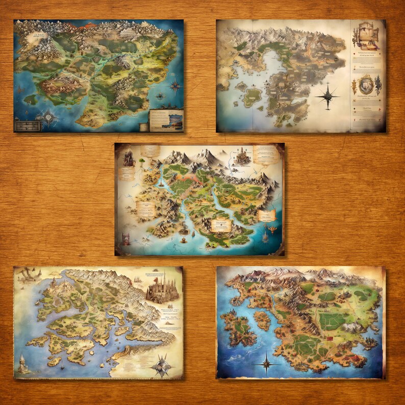 Fantasy Map Scrapbook Pages, Fairy Kingdom Junk Journal Kit, Dnd Gaming ...