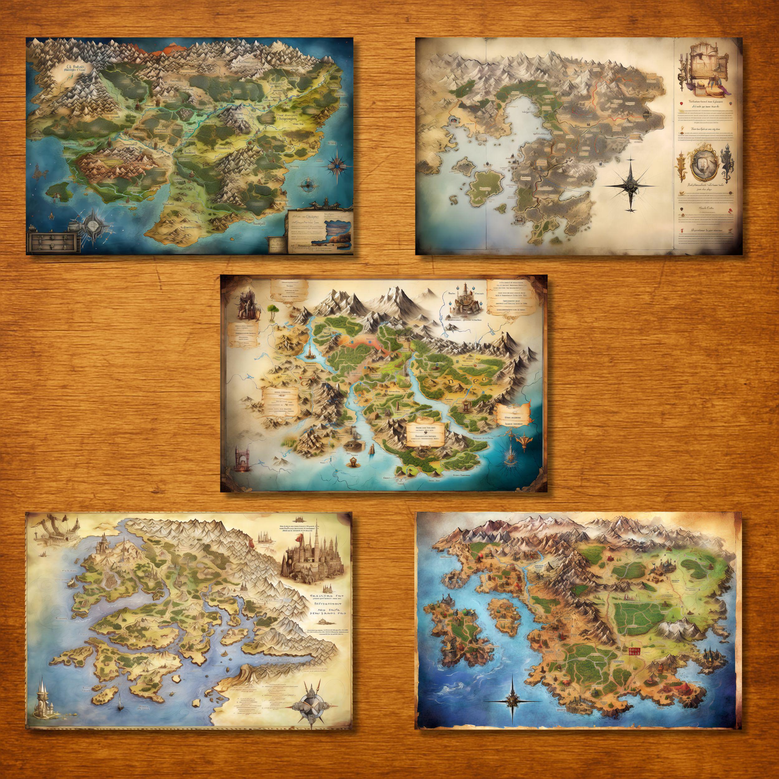 Fantasy Map Scrapbook Pages, Fairy Kingdom Junk Journal Kit, Dnd Gaming ...