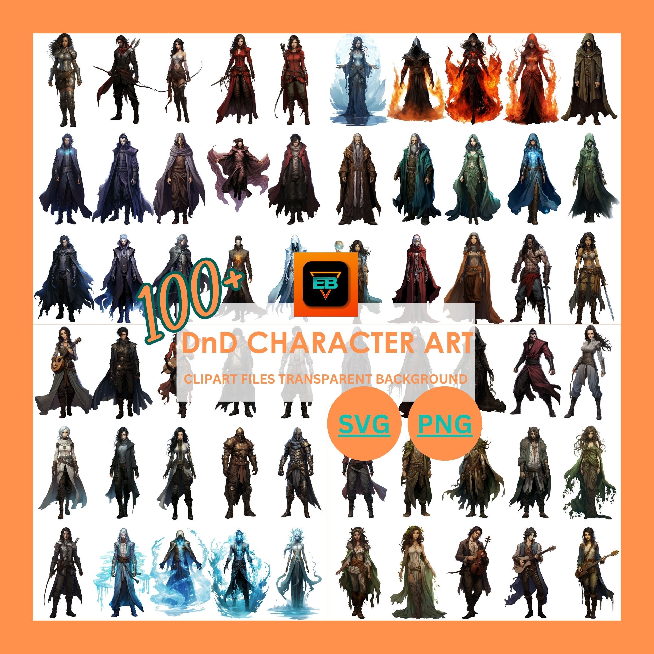 Dnd Character Art, Dnd SVG PNG, Personalise Your Dnd Character Sheet ...