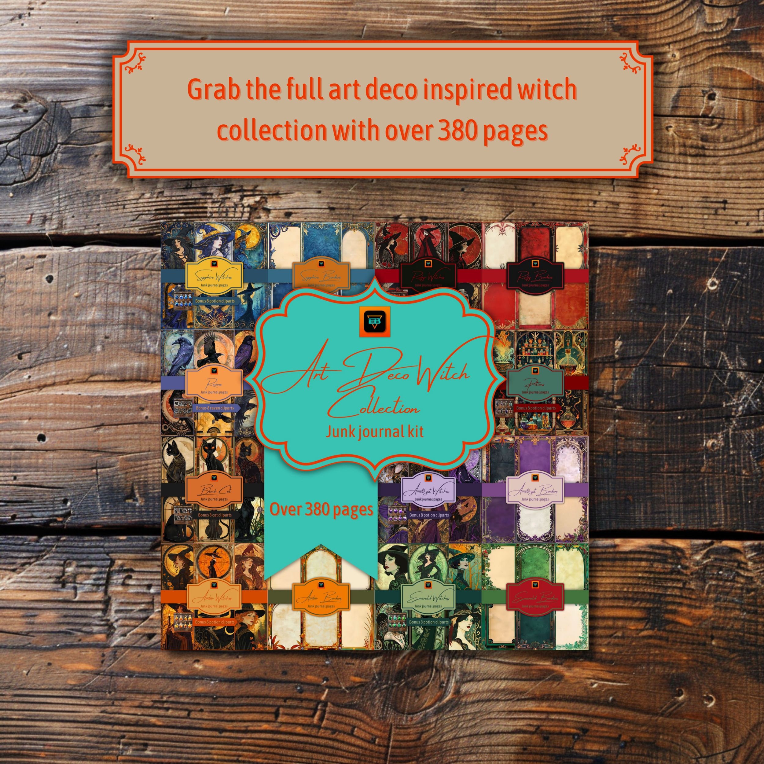 Black Cat Witch Junk Journal Kit, Digital Download, Witchy Ephemera ...