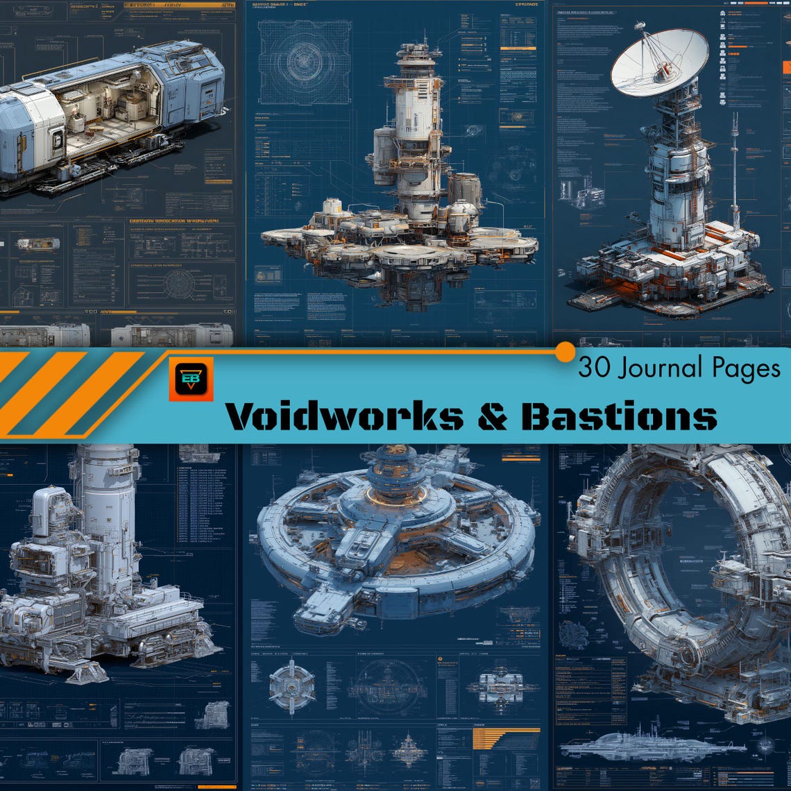 Sci-fi Space Station Blueprints, TTRPG Handout, Cosplay Prop, Science ...