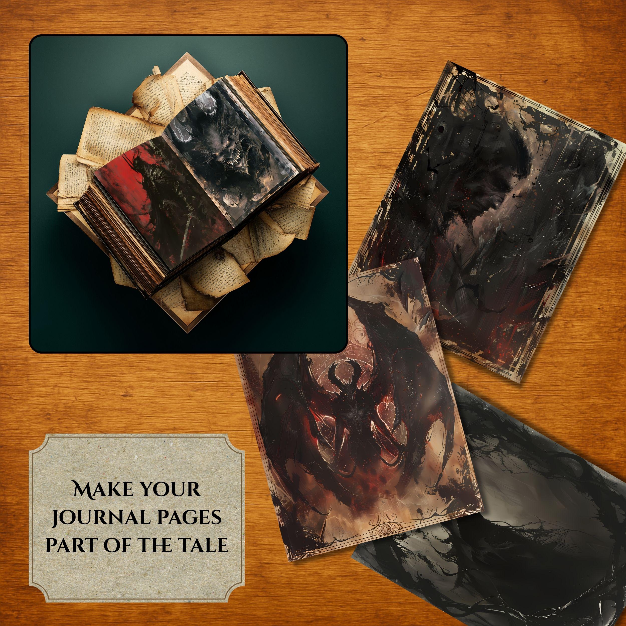 Dark Fantasy Junk Journal Kit, Horror Scrapbook Pages, Crafting ...