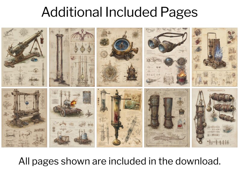 Monster Hunter Blueprints, Fantasy Field Kit Ephemera, Printable Dnd ...