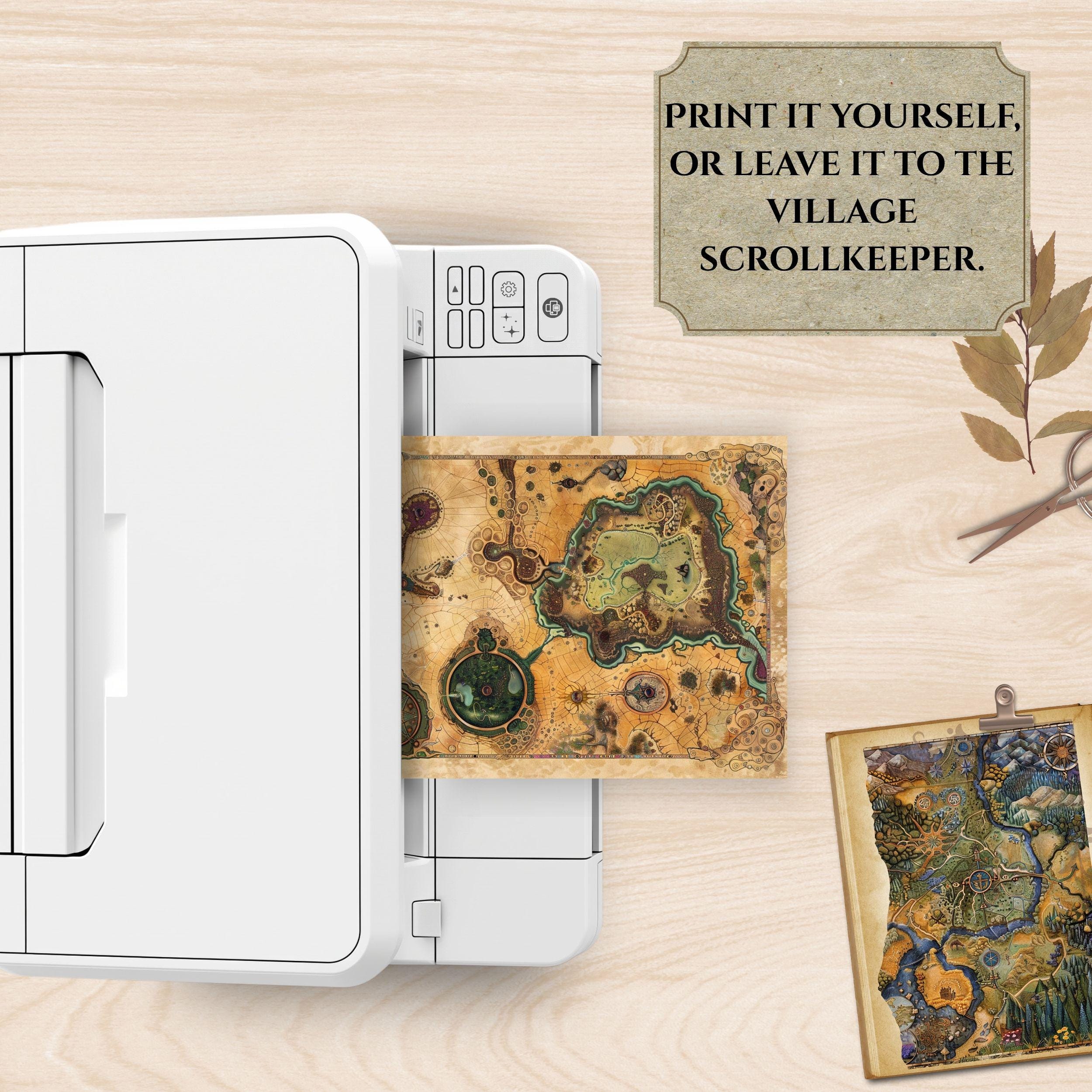 Fantasy Map Bundle 2 Scrapbook Pages, Fairy Kingdom Junk Journal Kit ...