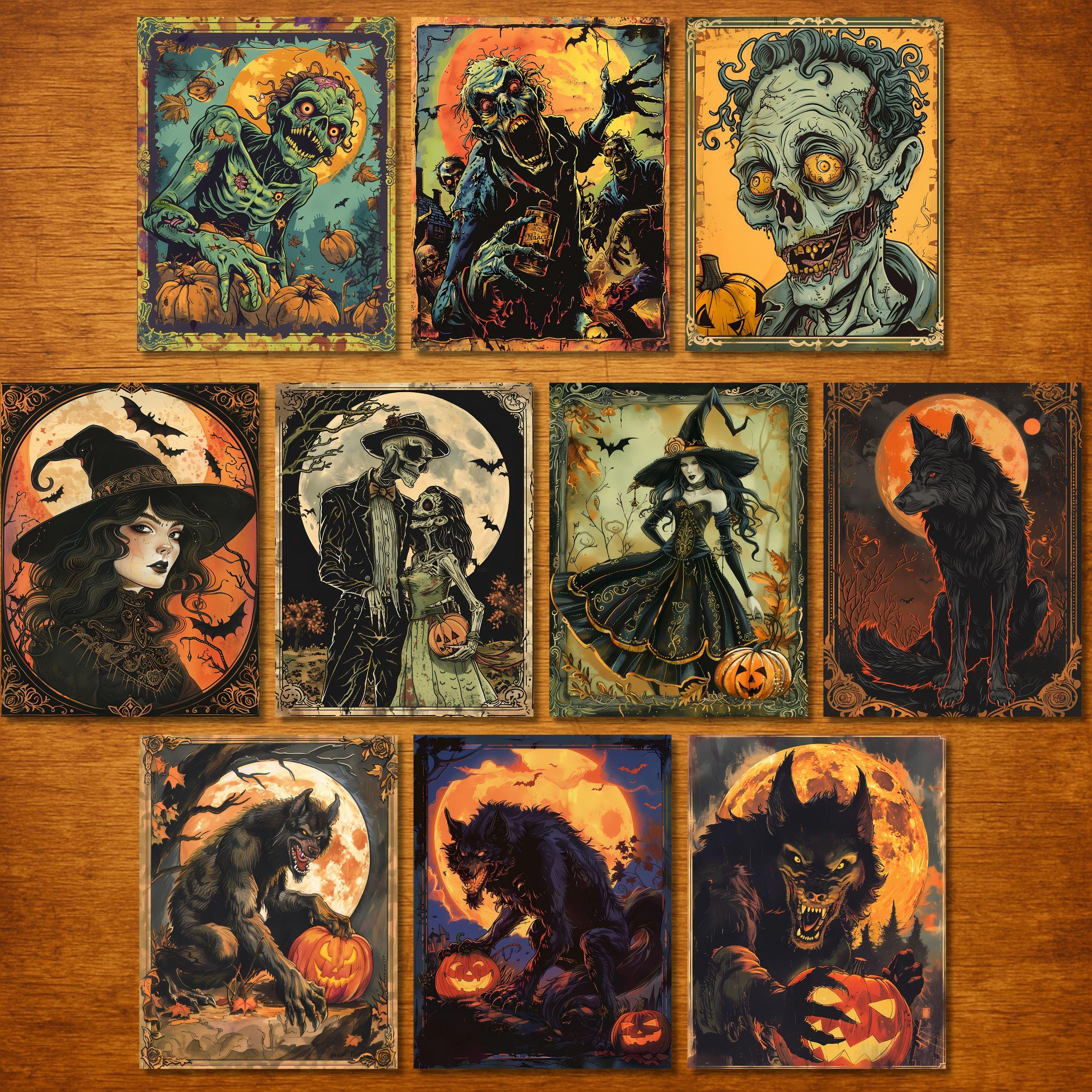 Creepy Halloween Junk Journal Pages, Digital Scrapbook Paper Kit ...