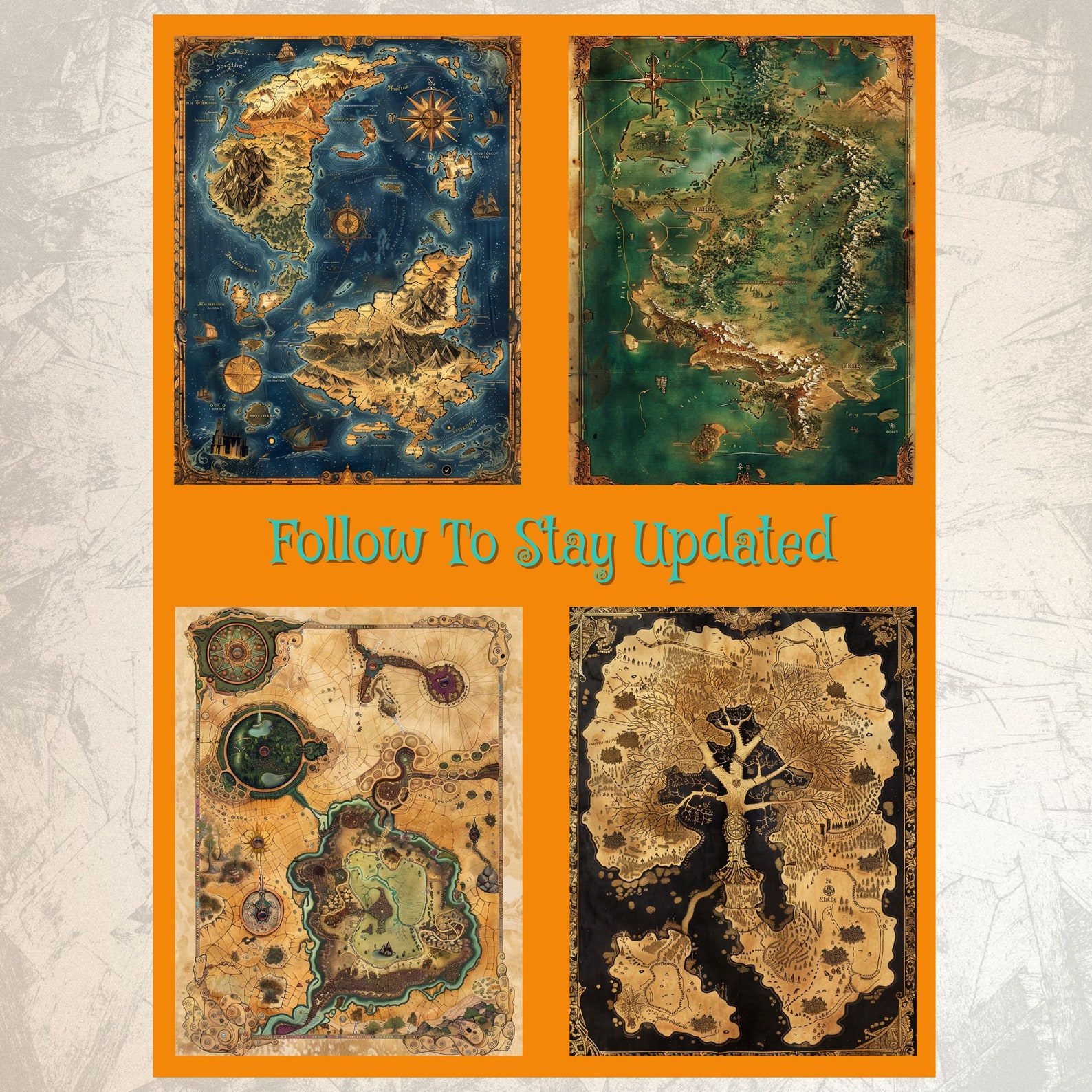 Fantasy Map Bundle 2 Scrapbook Pages, Fairy Kingdom Junk Journal Kit ...