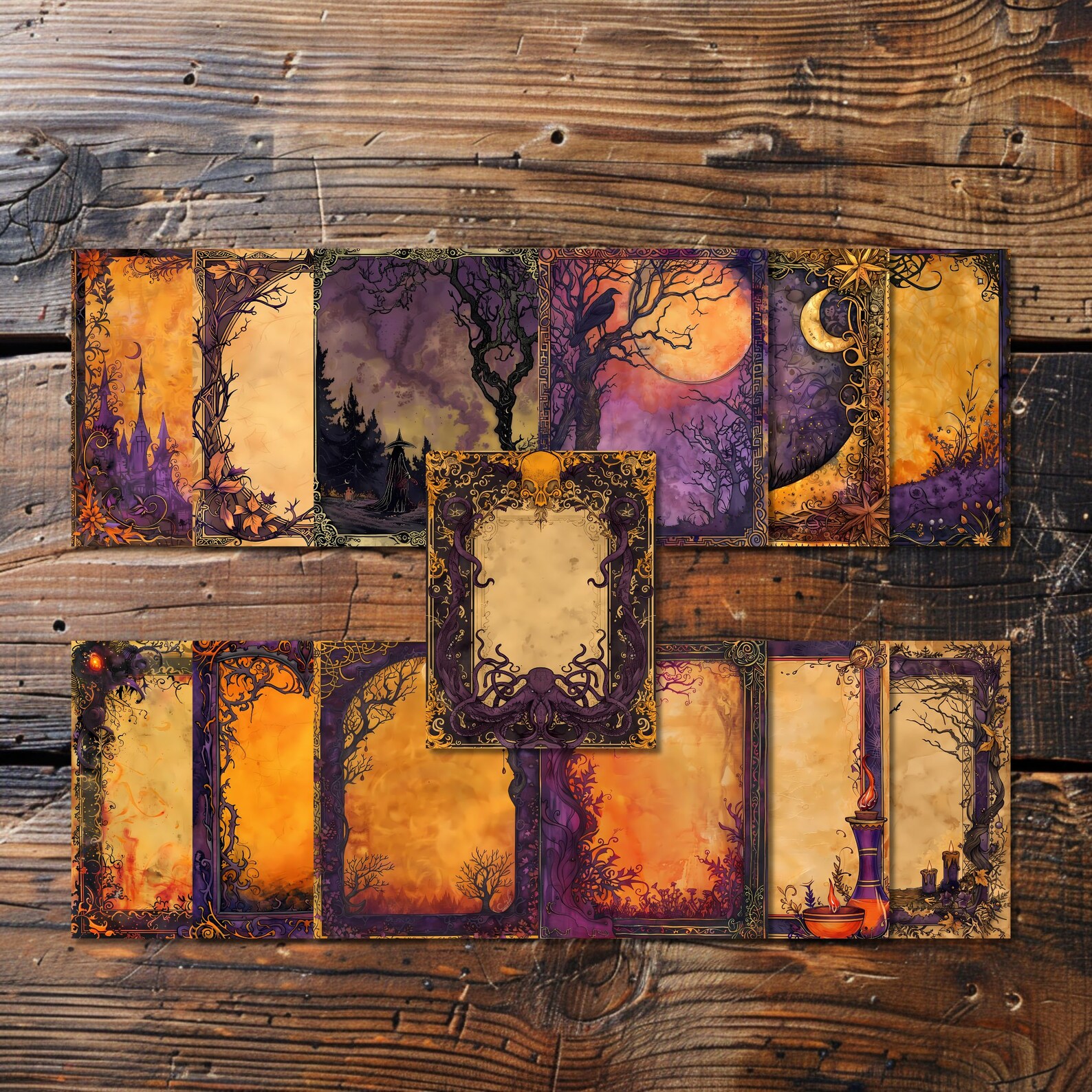 Violet Witchcraft Junk Journal Kit, Witchy Scrapbook Pages, Wicca ...