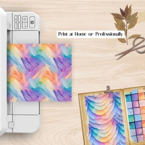 Rainbow Pattern Digital Paper, Seamless Multicolour Backgrounds ...