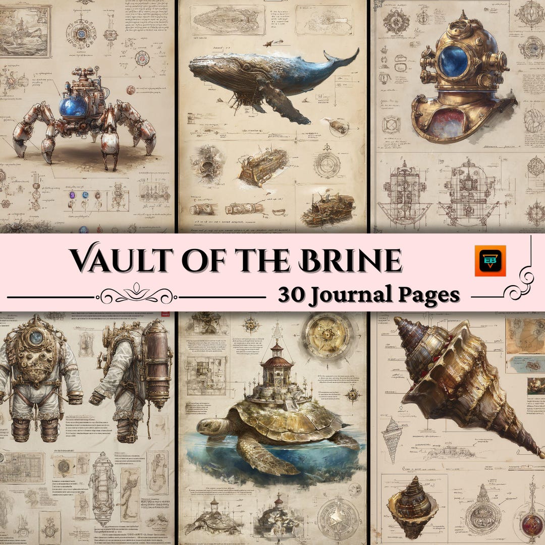 Fantasy Ocean Pages, Magical Sea Printables, Arcane Junk Journal Pages ...