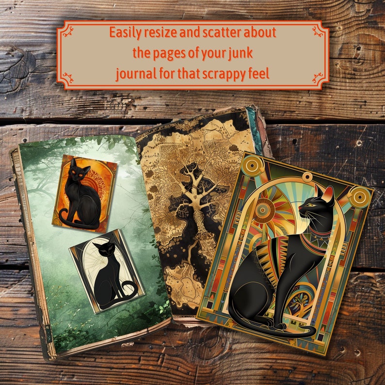 Black Cat Witch Junk Journal Kit, Digital Download, Witchy Ephemera ...