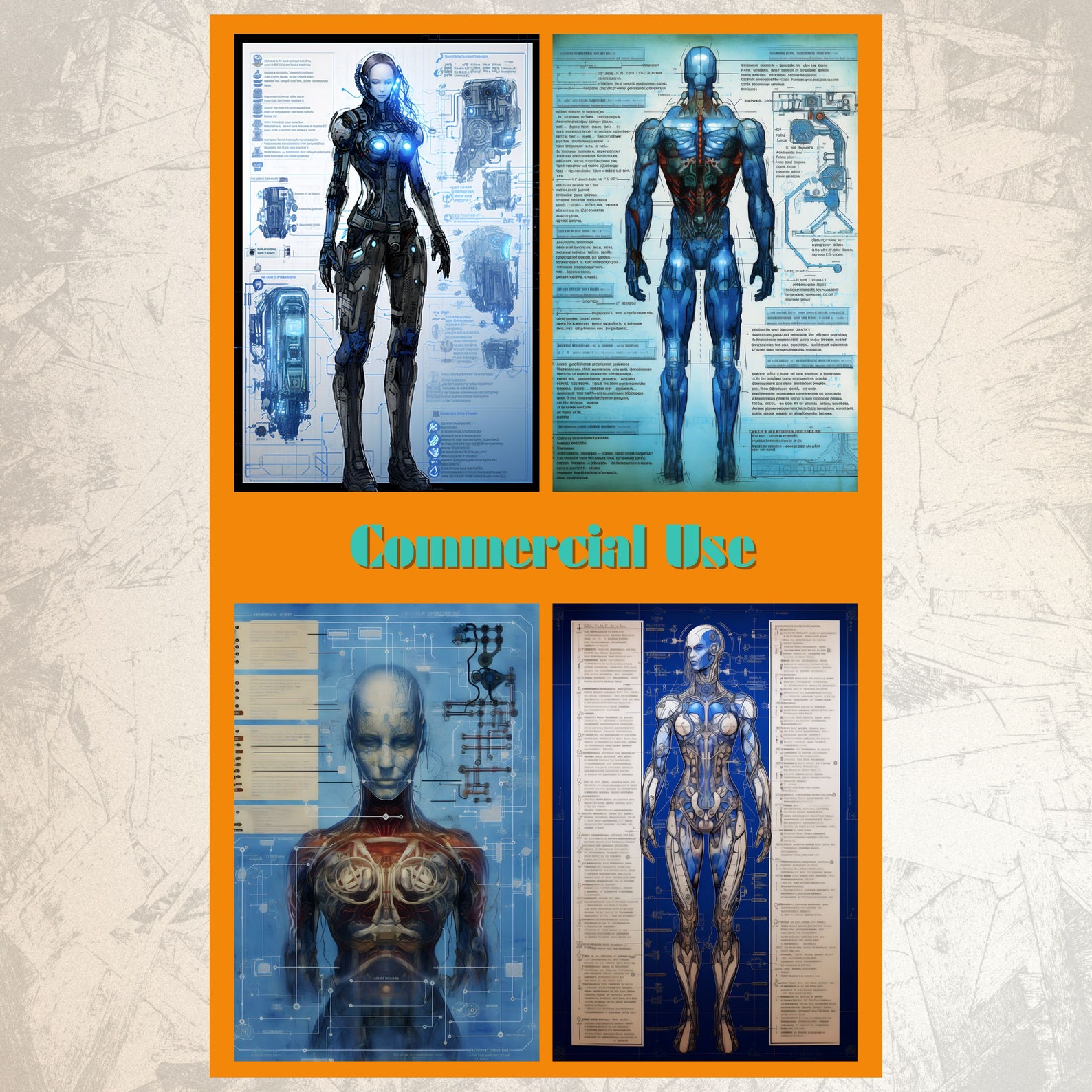 Cyberpunk Scrapbook Pages, Sci-fi Junk Journal Kit, Blueprint Diagram ...