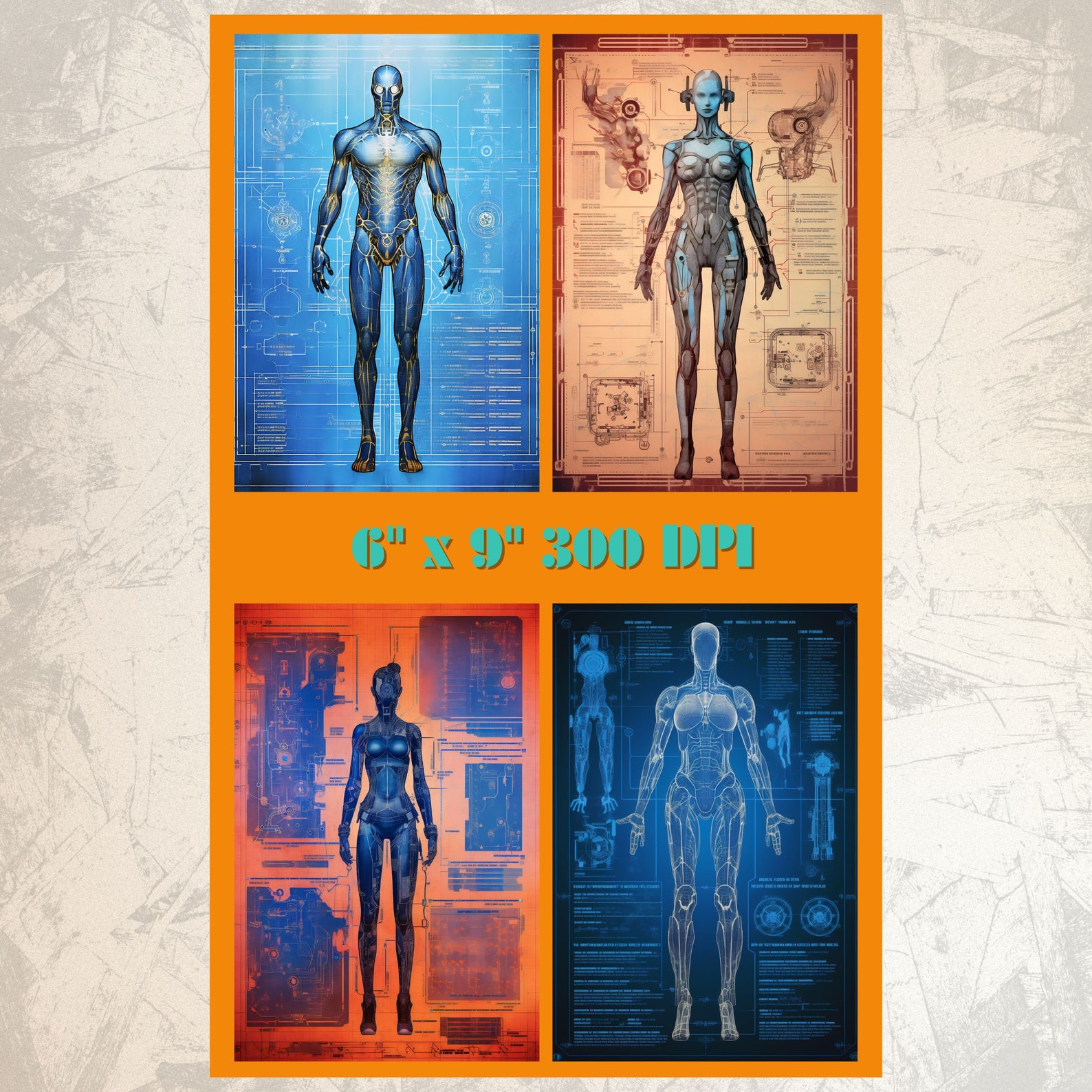Cyberpunk Scrapbook Pages, Sci-fi Junk Journal Kit, Blueprint Diagram ...