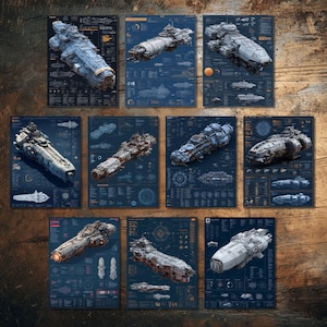 Sci-fi Spaceship Blueprints, TTRPG Handout, Cosplay Prop, Science ...