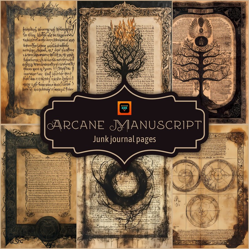 Arcane Manuscript Junk Journal Pages, Witchcraft Book of Shadows ...