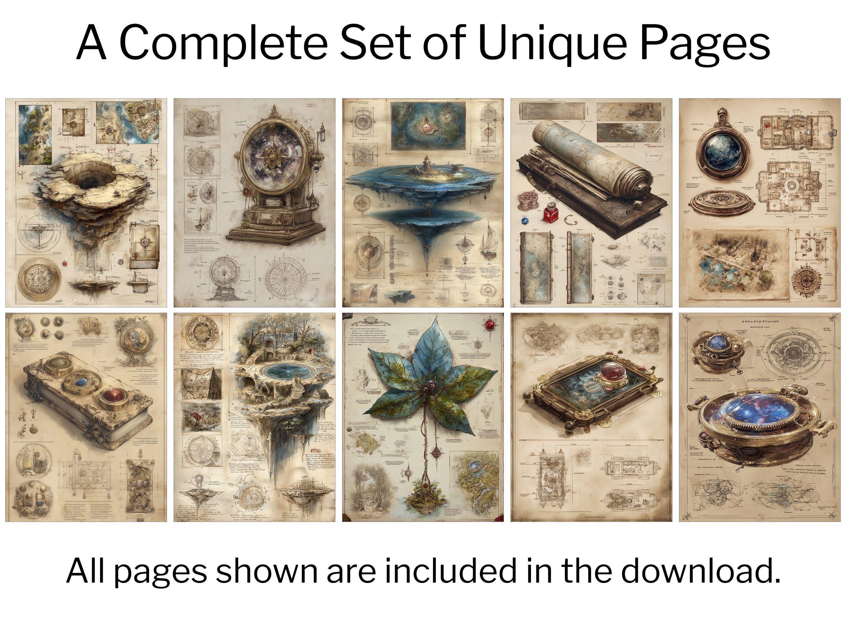 Fantasy Map Pages, Junk Journal Kit, Arcane Scrapbook Paper, Magical ...