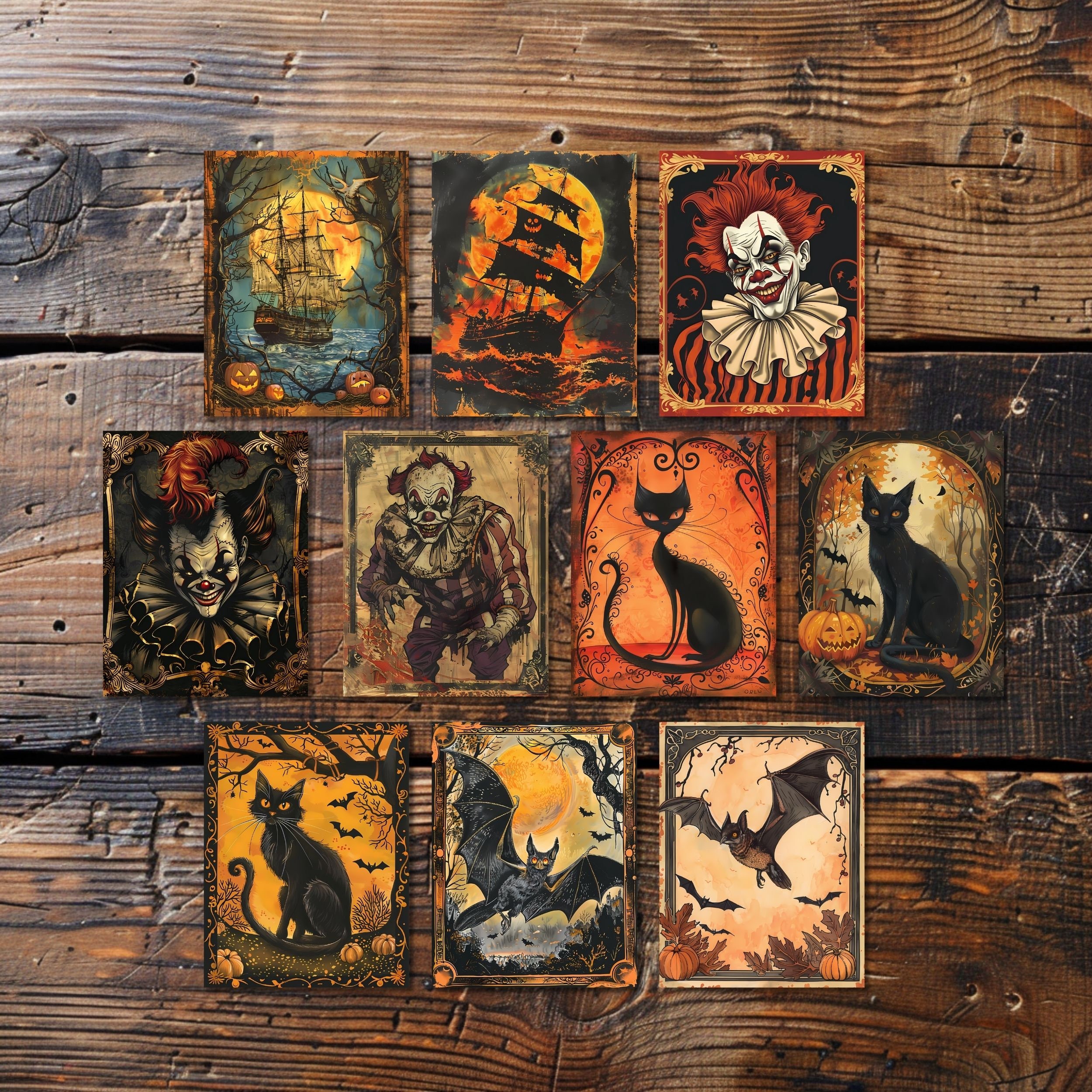 Creepy Halloween Junk Journal Pages, Digital Scrapbook Paper Kit ...