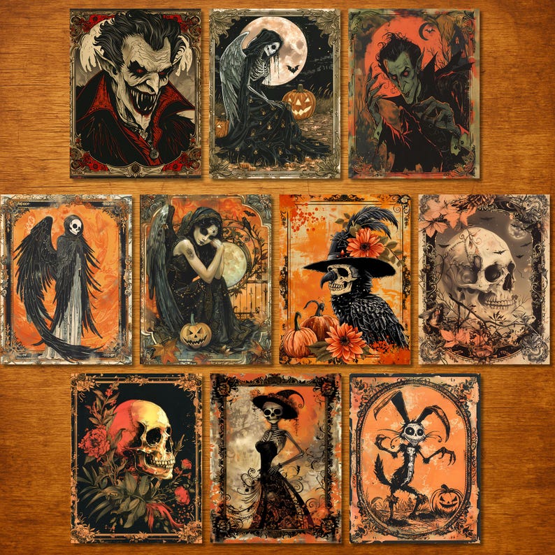 Creepy Halloween Junk Journal Pages, Digital Scrapbook Paper Kit ...