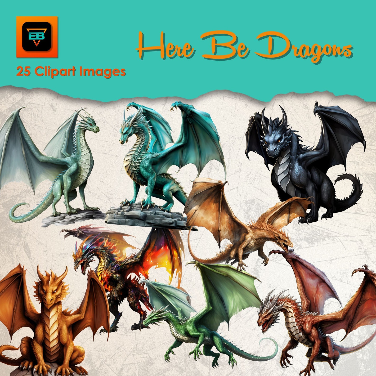 Dragons Bundle, Dragon SVG, Dragon Commercial Use, Dragon Junk Journal ...