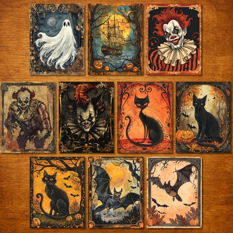 Creepy Halloween Junk Journal Pages, Digital Scrapbook Paper Kit ...