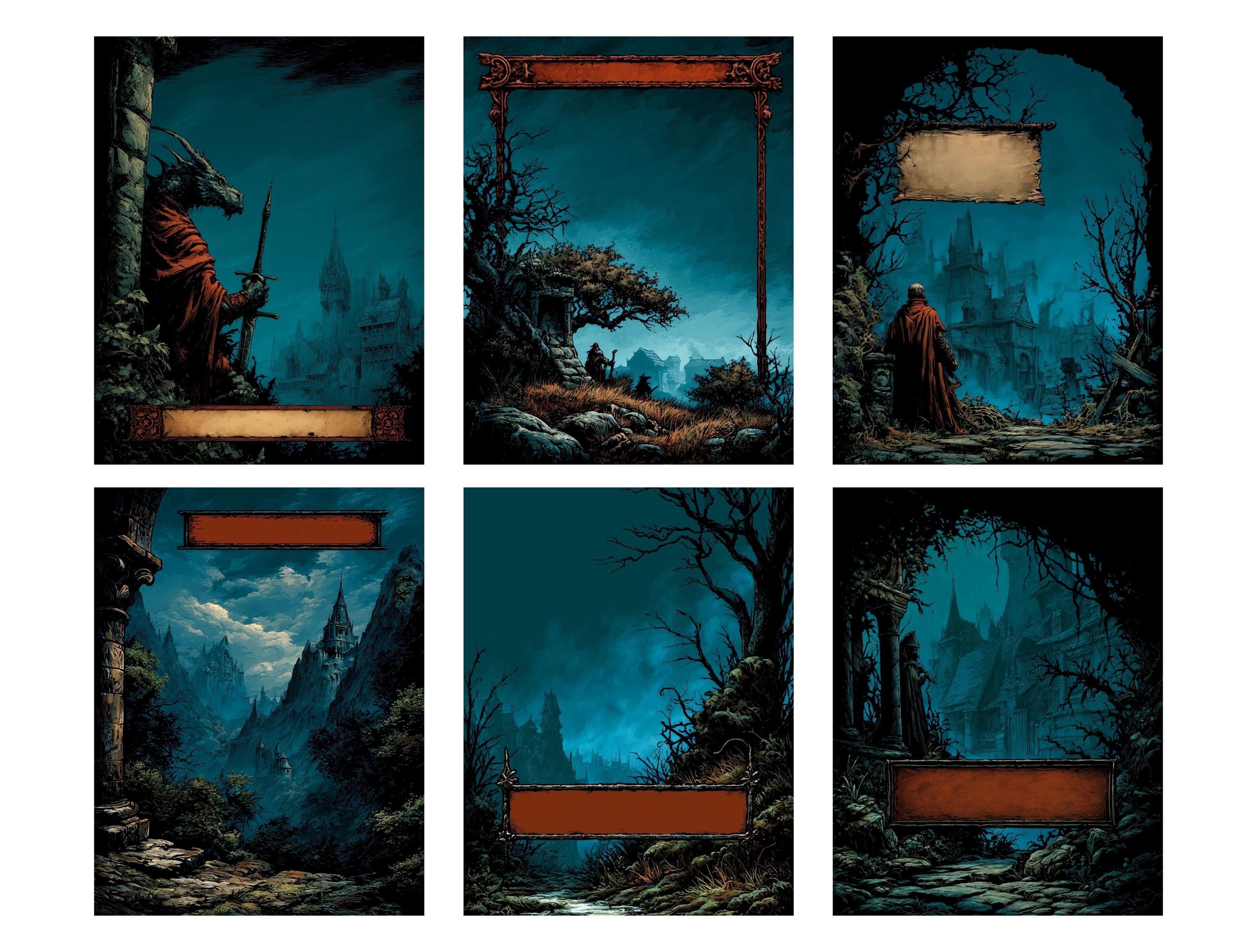 Dark Fantasy Headers and Footers for Junk Journals, Scrapbooks, Collage ...