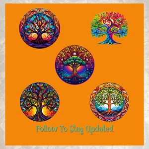 Colourful Tree of Life Collection Clipart, SVG Tree Clipart, Rainbow ...