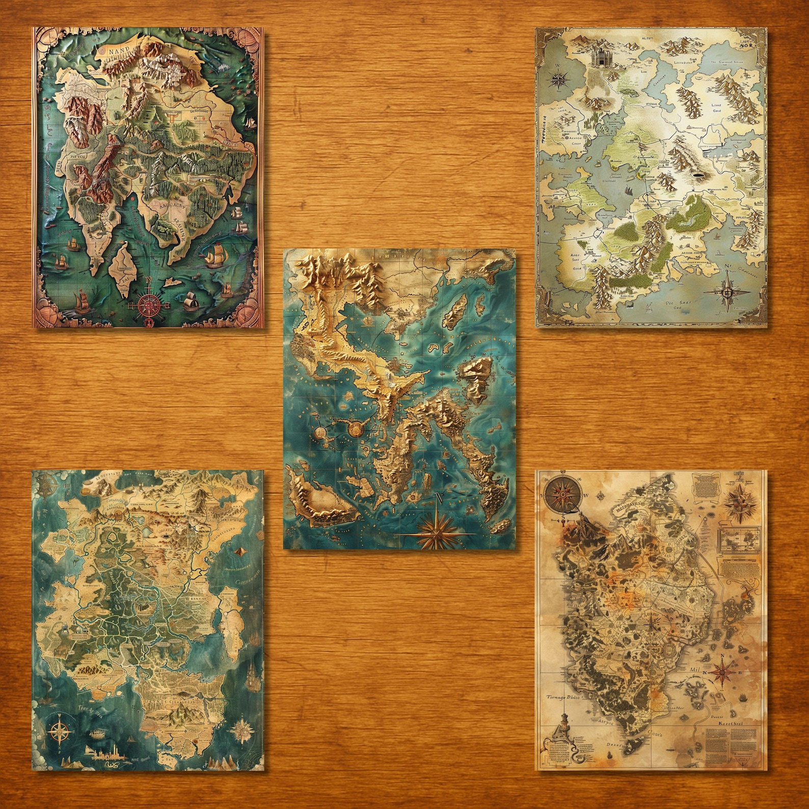 Fantasy Map Bundle 2 Scrapbook Pages, Fairy Kingdom Junk Journal Kit ...