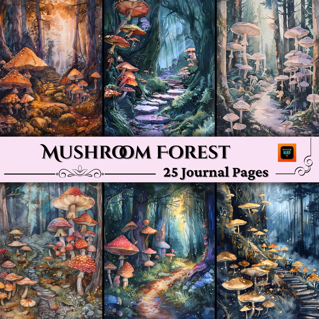 Mushroom Forest Fairy Scrapbook Pages, Mushroom Forest Journal Kit ...