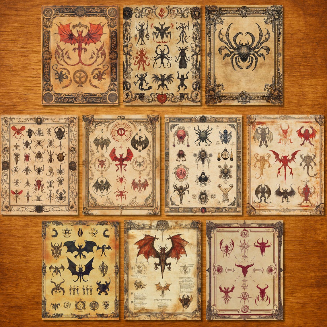 Codex Bestiary Journal Pages, Monster Scrapbook Sheets, BOS Grimoire ...