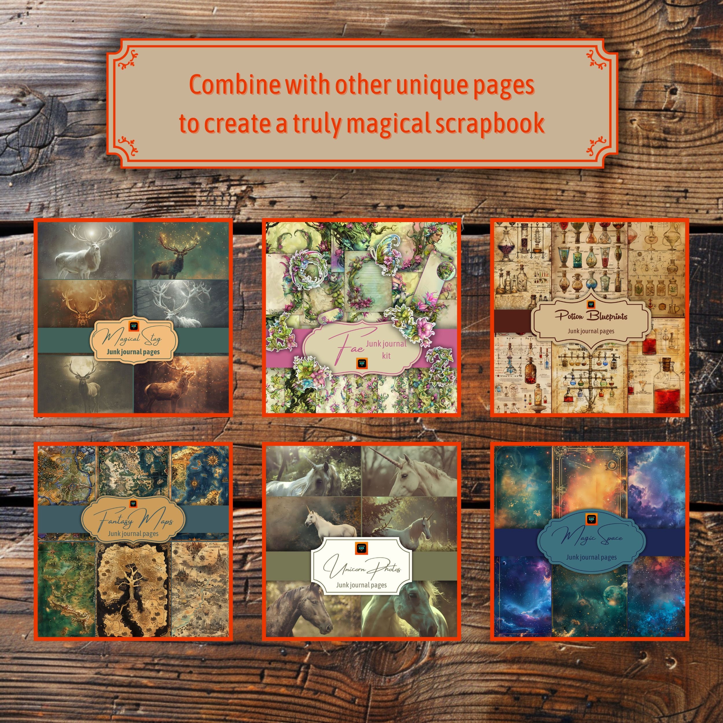 Witchcraft Junk Journal Pages, Digital Scrapbook Paper Kit, Ingredient ...