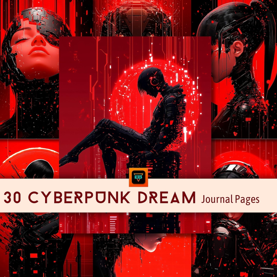 Cyberpunk Dreams Junk Journal Pages, Printable Futuristic Cyberpunk ...