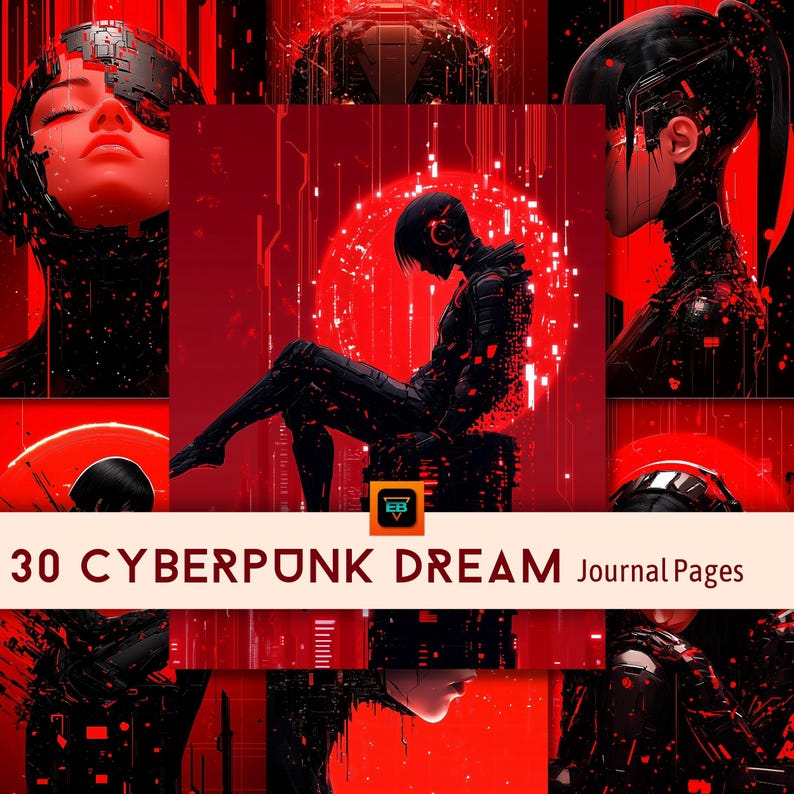 Cyberpunk Dreams Junk Journal Pages, Printable Futuristic Cyberpunk ...
