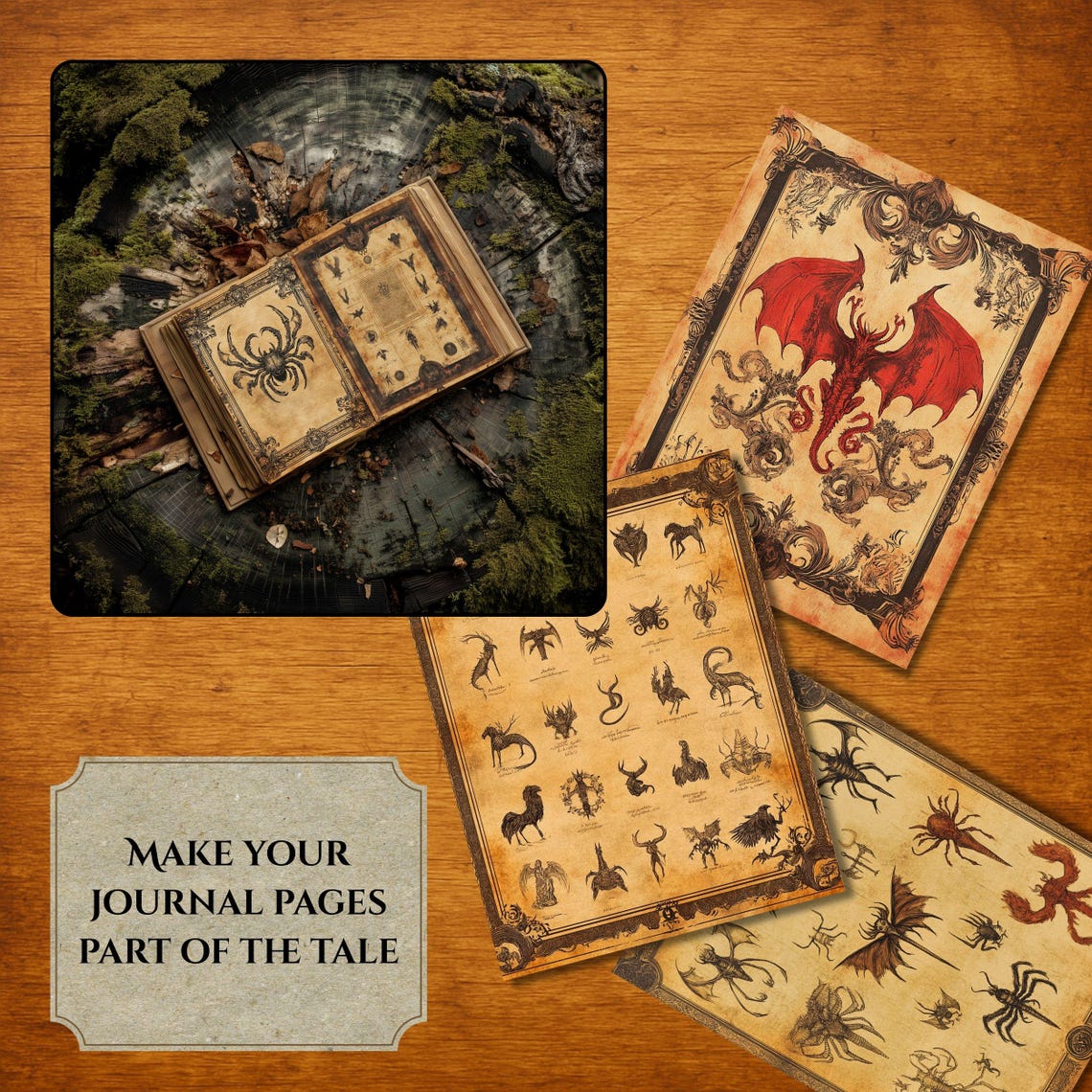 Codex Bestiary Journal Pages, Monster Scrapbook Sheets, BOS Grimoire ...