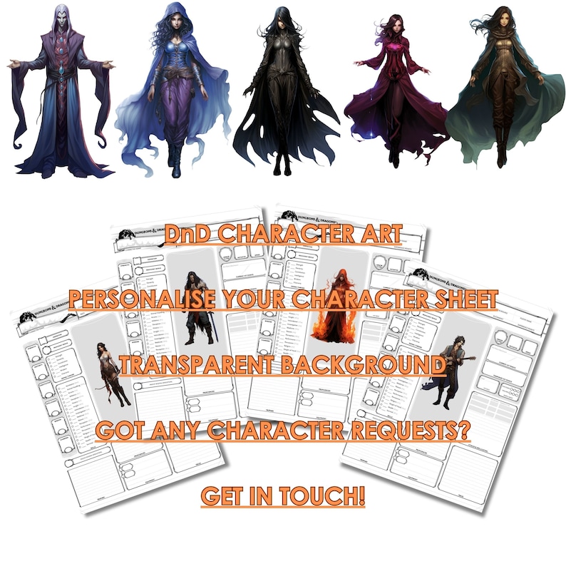 Dnd Character Art, Dnd SVG PNG, Personalise Your Dnd Character Sheet ...
